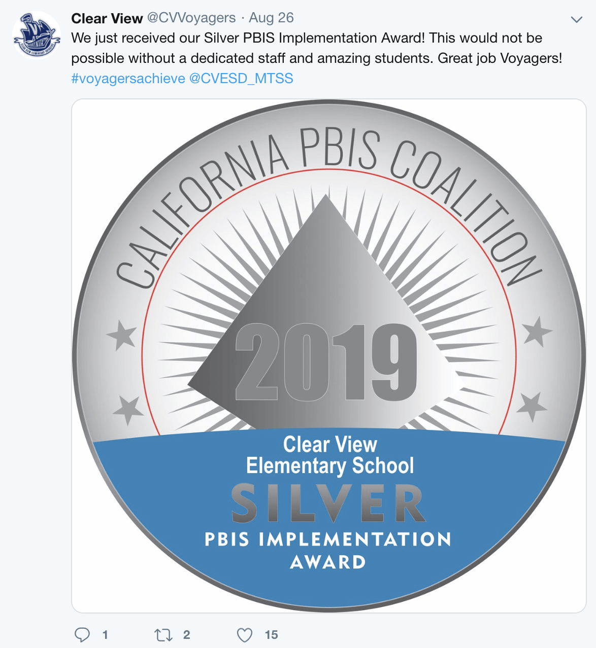 September 2019 – Clear View Elementary School